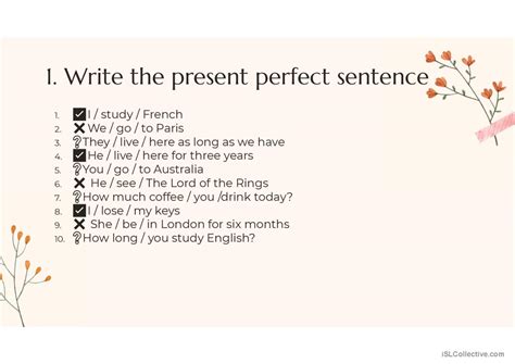 Present Perfect Grammar Guide English Esl Powerpoints