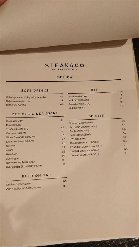 Menu At Steak And Oyster Co By Sean Connolly West Hq Restaurant Rooty