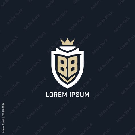 Initial Letter Bb Shield And Crown Logo Style Esport Team Logo Design Inspiration Stock Vector