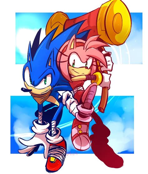 Sonic Boom Sonic And Amy By Omiza Zu On Deviantart Sonic Sonic And