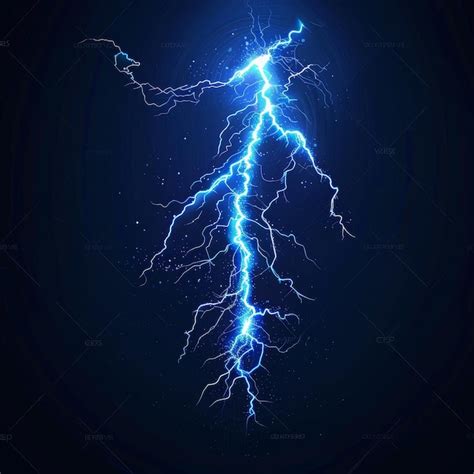 Premium Photo A Lightning Bolt Strike Vfx Effect Blue Electric Or