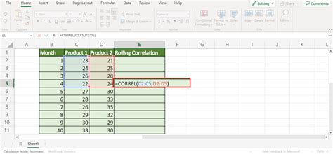 How To Calculate Rolling Correlation In Excel Sheetaki