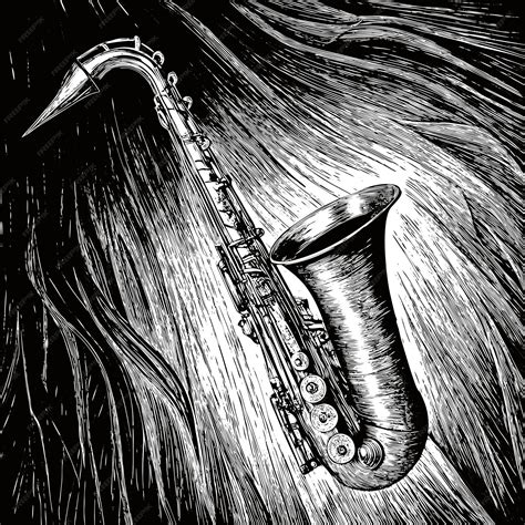 Saxaphone Engraved Vector Premium Ai Generated Vector