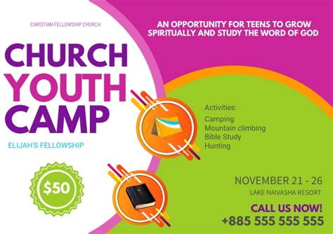 Church Youth Camp Template Postermywall