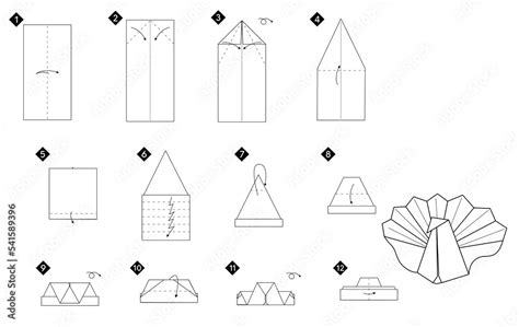 Tutorial How To Make Origami Peacock Step By Step Instructions Stock