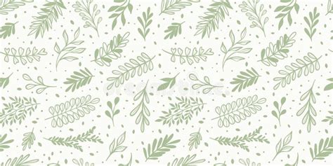 Leaf Backgorund Pattern Green And White Vector Wallpaper With Leaves Stock Vector Illustration