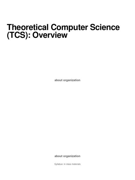 Tcs 0 Intro P Download Free Pdf Computational Complexity Theory