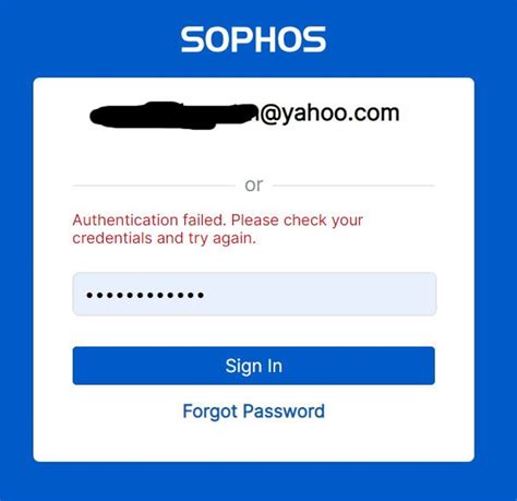Is Sophos Central Free Locked Out Do To Authentication Issue After Activating Sophos Central