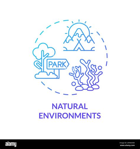 Thin Line Simple Gradient Natural Environments Icon Concept Stock