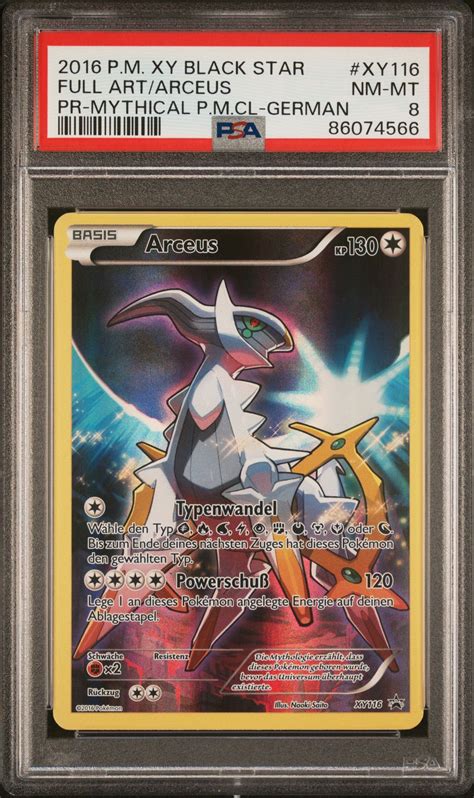 Arceus Xy116 Xy Black Star Promo Mythical Collection Full Art Psa