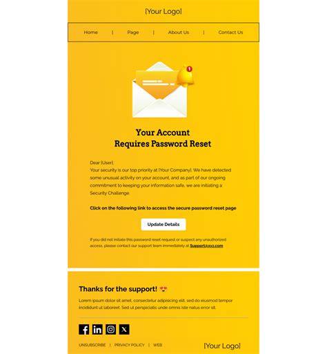 Security Challenge Email Template Unlayer