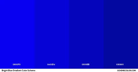 Bright Blue Gradient Color Scheme Palettes