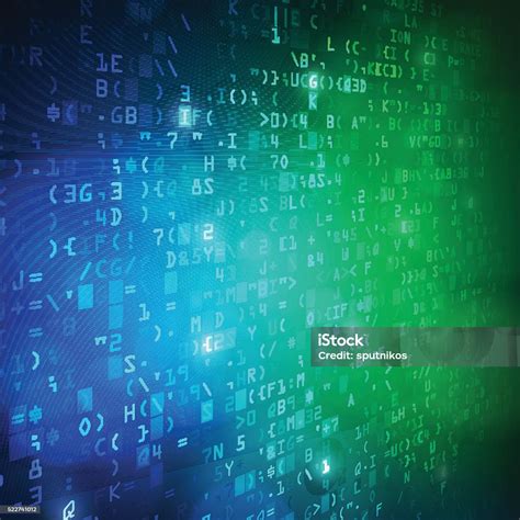 Technology Computer Digital Data Code Background Stock Illustration