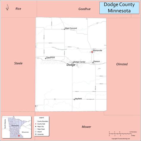 Dodge County Map Minnesota Where Is Located Cities Population Highways And Facts