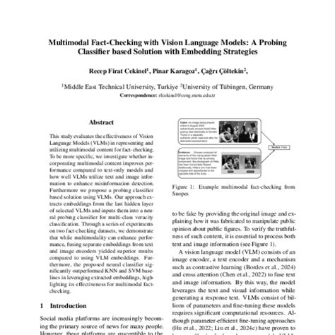 Multimodal Fact Checking With Vision Language Models A Probing Classifier Based Solution With