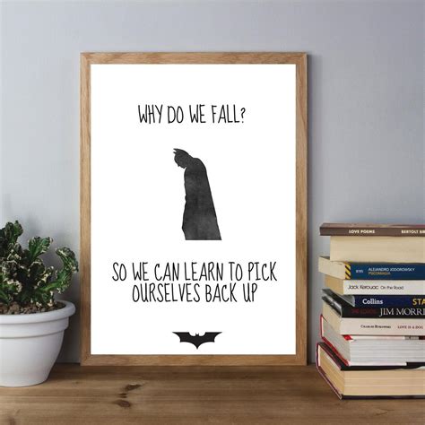 Alfred Quote Why Do We Fall Batman Minimalist Depop