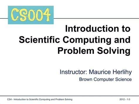 Ppt Introduction To Scientific Computing And Problem Solving