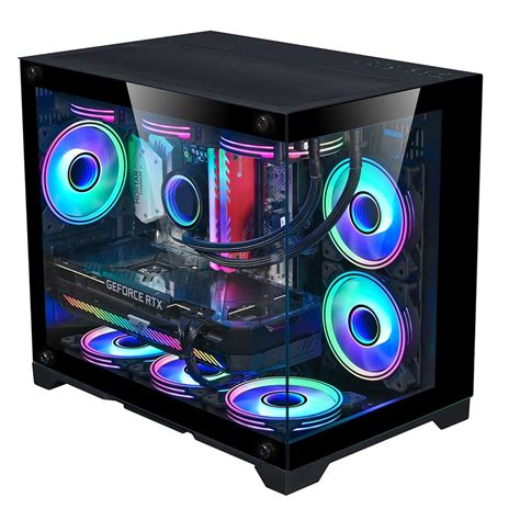Cit Concept Black Matx Gaming Cube Case W 3 X Cit Celsius Dual Ring Infinity Fans