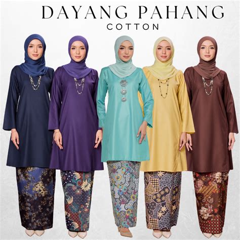 New Arrival Batik Kurung Pahang Plain Soft Cotton Osaka S Xxl