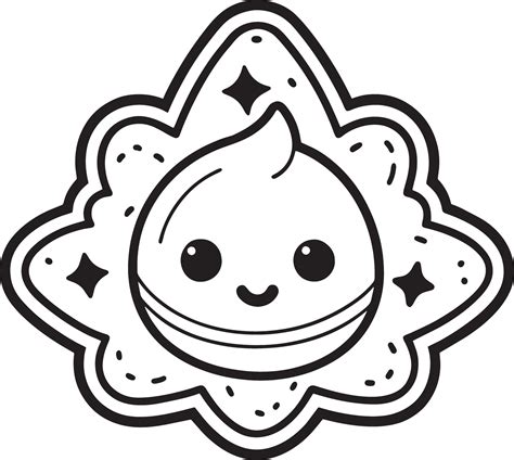 Cute Sticker Illustration Black And White 45788304 Vector Art At Vecteezy