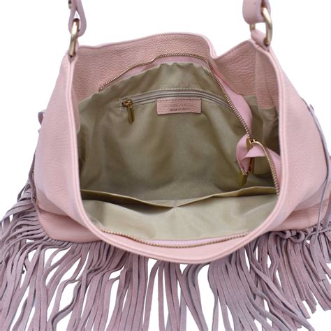 Cristina 30 Borsa A Spalla In Vera Pelle Con Frange