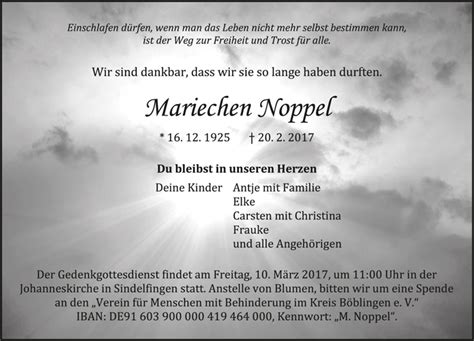 Mariechen Noppel Gemeinsam Gedenken
