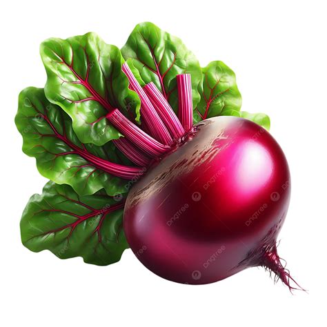 A Vibrant Red Beetroot With Green Leafy Tops Showcasing Its Rich Color