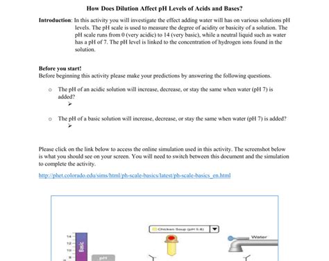 Concentration Phet Simulation Lab Answers Solutions Dilutio