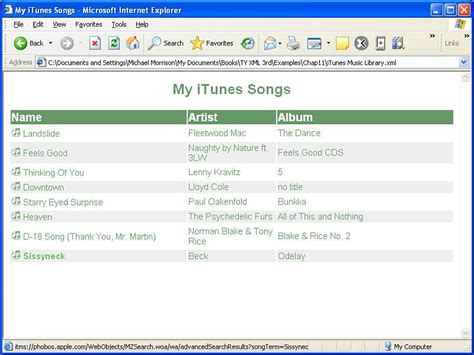 Building An ITunes Web Viewer XML