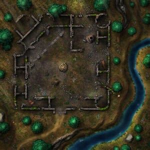 Castles And Forts Battlemaps Dnd Map Tower Dandd Ruins Battle Map