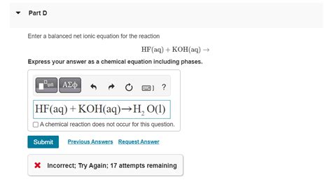 solved enter a balanced net ionic equation for the reaction