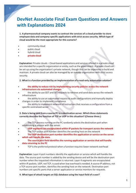 Devnet Associate Final Exam Questions And Answers With Explanations