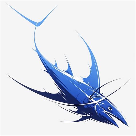 El Marlín Blanco Rompe La Superficie Vector Premium