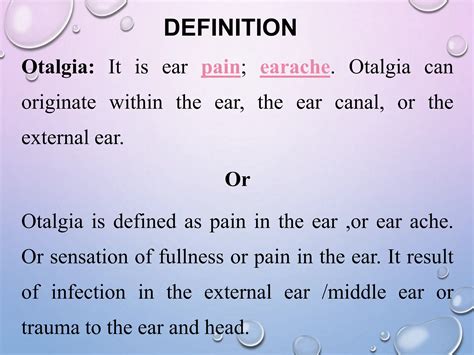 Otalgiapptx Ear Disorder Of Bsc Nursing Pptx