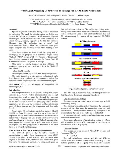 Pdf Wafer Level Processing Of 3d System In Package For Rf And Data