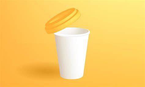 Paper Plastic Coffee Cup Realistic Mockup Beverage Drink Branding