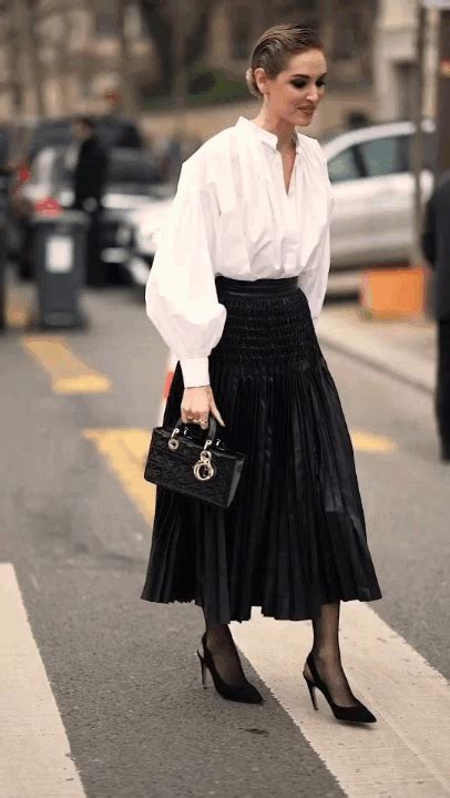 Post By Rilatka · 3 Images Olivia Palermo Skirt Outfit Black
