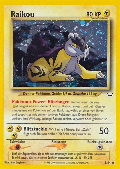 Raikou 1364 Wert Bild And Seltenheit Pokemonkartede