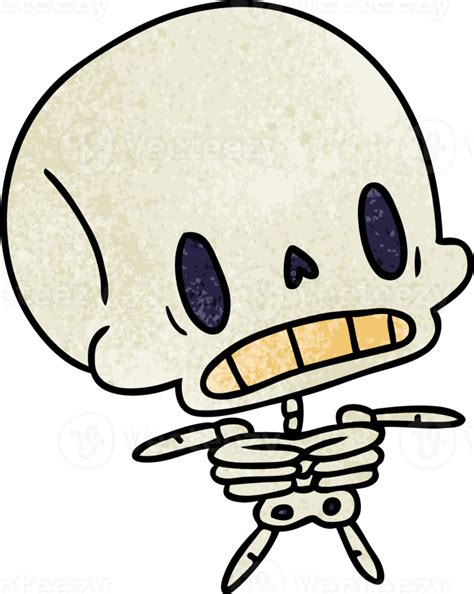 Textured Cartoon Illustration Kawaii Cute Dead Skeleton 43492018 Png