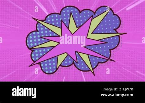 Animation Of Comic 5 Options Text Over Multiple Comic Speech Bubbles With Comic Sound Effects