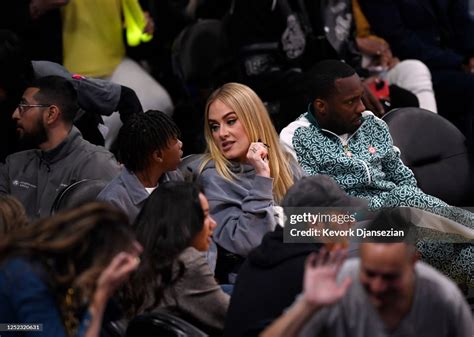 Adele Attends The Basketball Game Between Los Angeles Lakers And