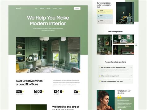 Interior Design Landing Page Ui Ux Design On Behance