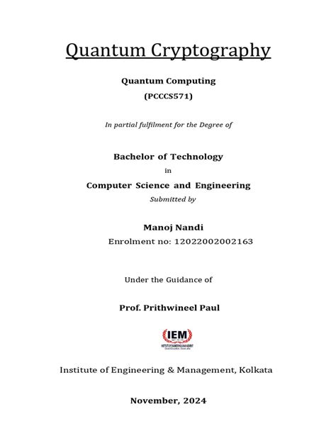 Quantum Cryptography Pdf Cryptography Telecommunications