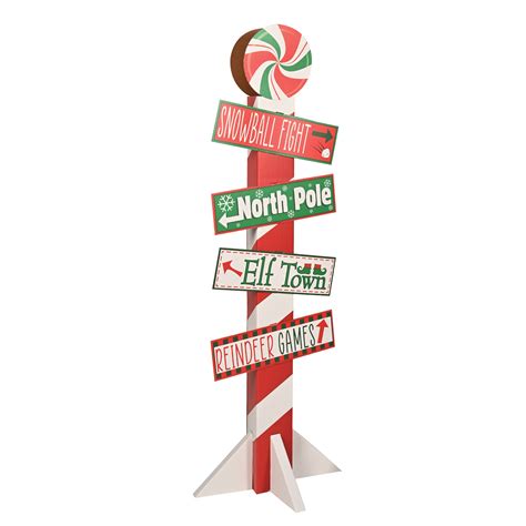 The Holiday Aisle® Christmas 3 D North Pole Directional Post Prop Wayfair