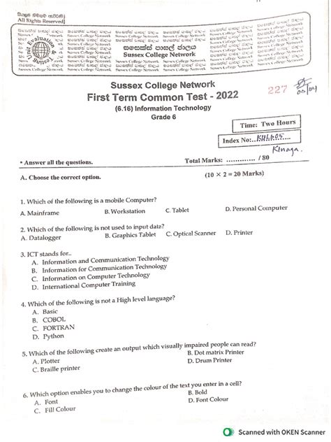 First Term Git Paper Pdf