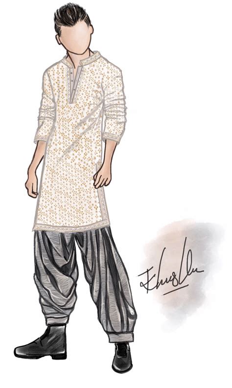 Mens Fashion Sketch Kurta Drawing Sherwani Illustration Sketch