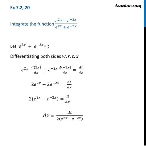 Ex 72 20 Integrate E2x E 2x E2x E 2x Chapter 7 Cla
