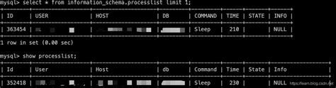 Mysql性能分析之show Processlist及informationschemaprocesslist详解show
