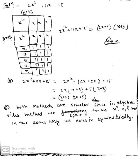 [solved] 1 Factor 2x 2 11x 15 Using Algebra Tiles B Factor 2x 2 Course Hero