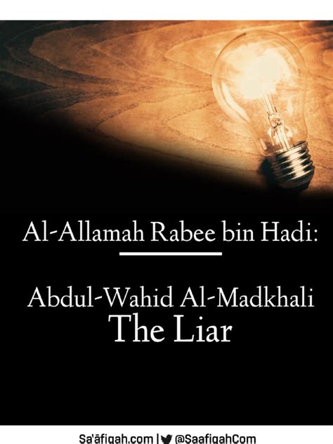 Al Allamah Rabee Bin Hadi Abdul Pdf Allah Muslim Brotherhood